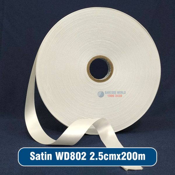 Tem nhãn vải Satin WD802 2.5cm (25mm) cuộn 200m